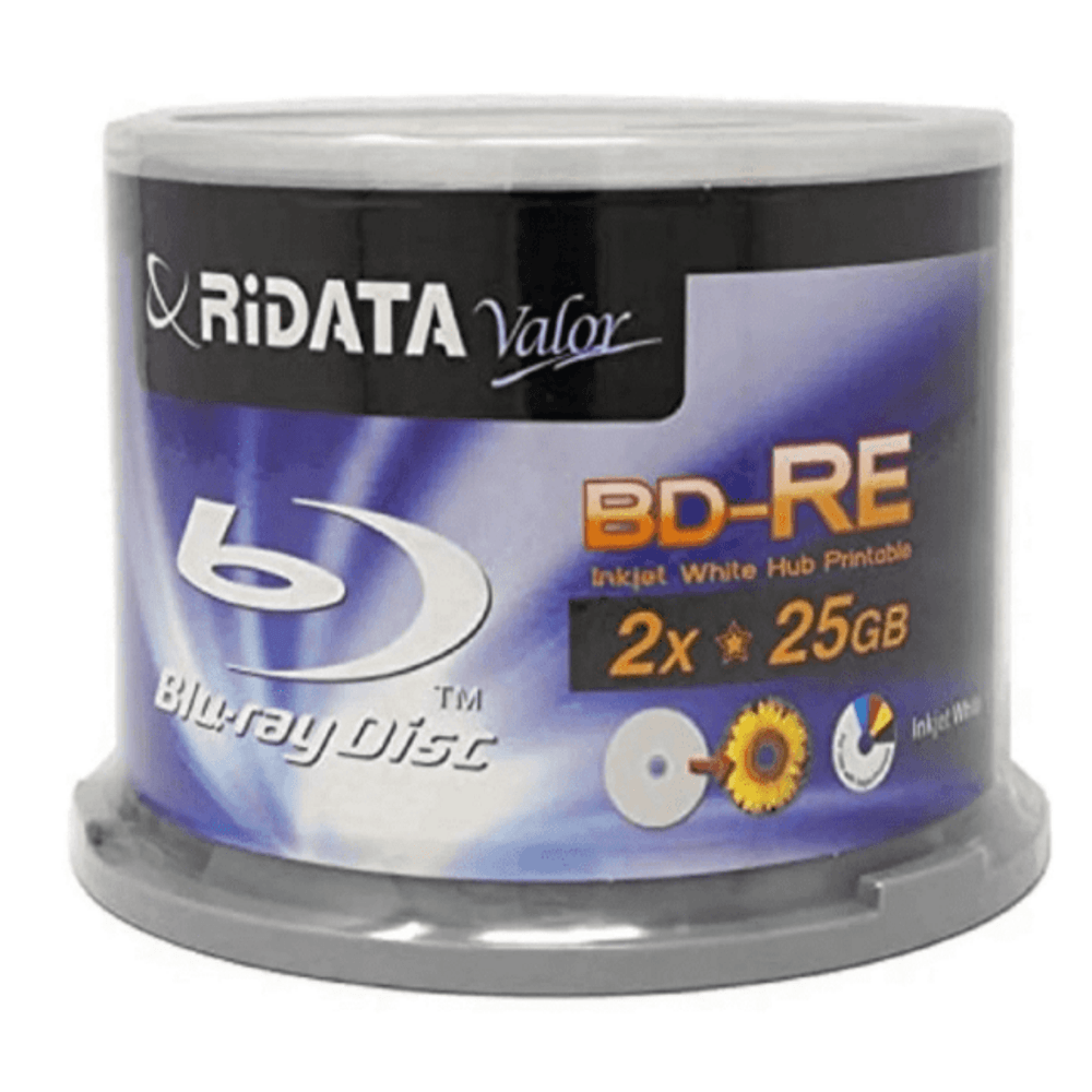 BD-RE Blu Ray virgem 25GB regravável Ridata 2x