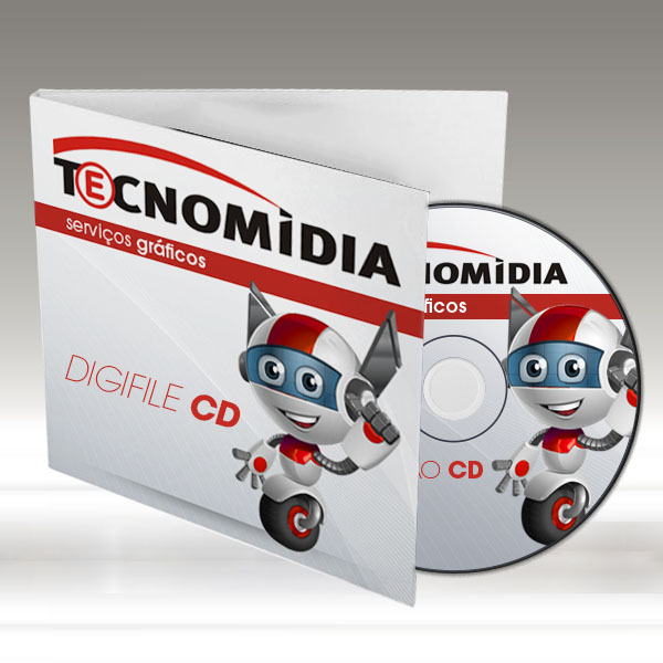 Digifile CD 2 painéis bolsa e CD Impresso silk 3 cores gravado